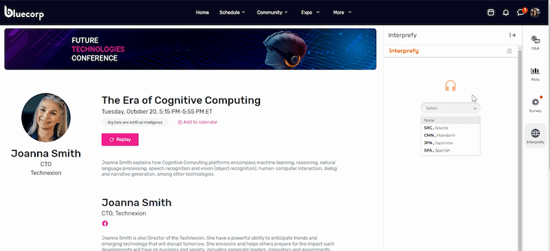How does Interprefy work with Cvent?